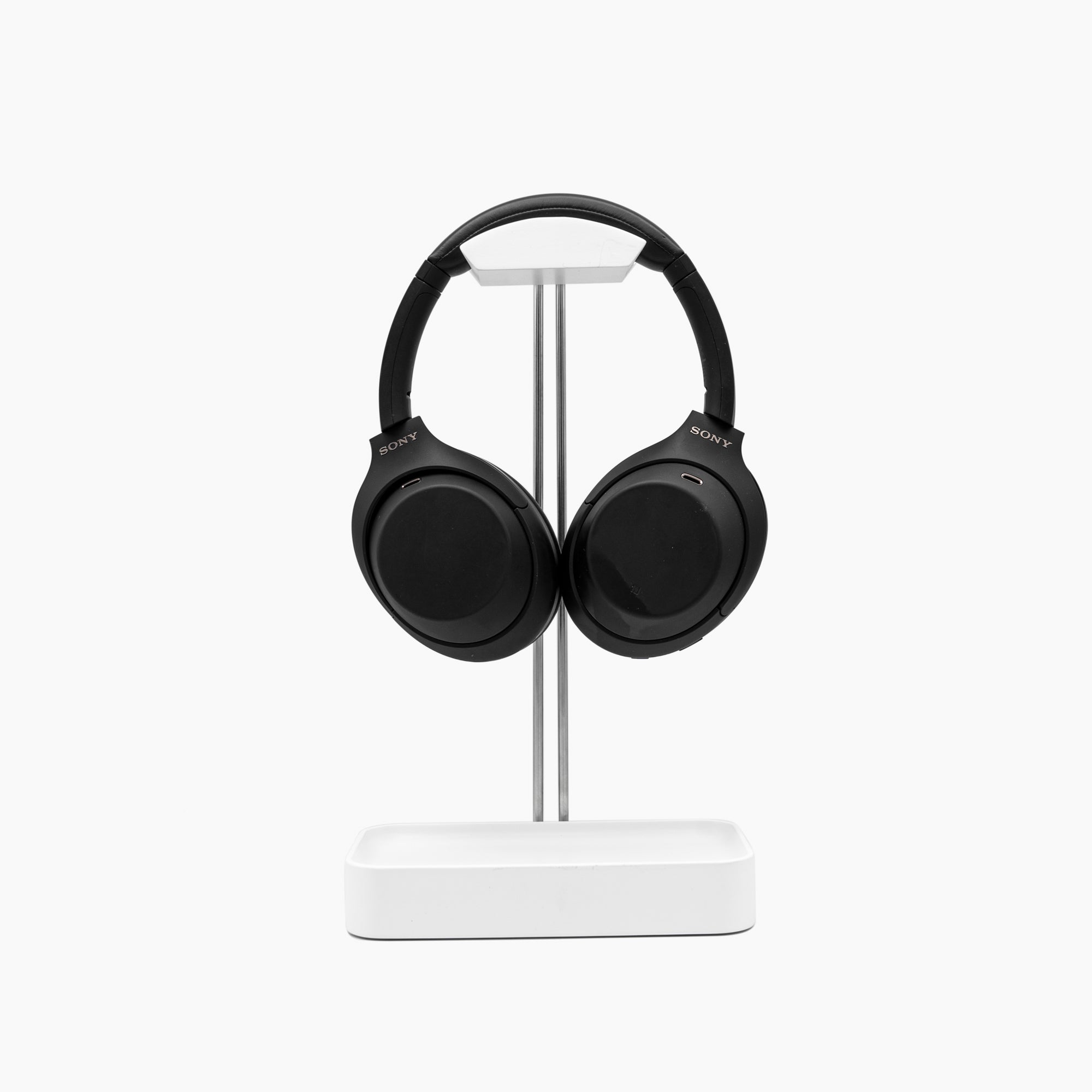 Headphone Stand White Wood Headset Holder with Storage Tray | Airpods ...