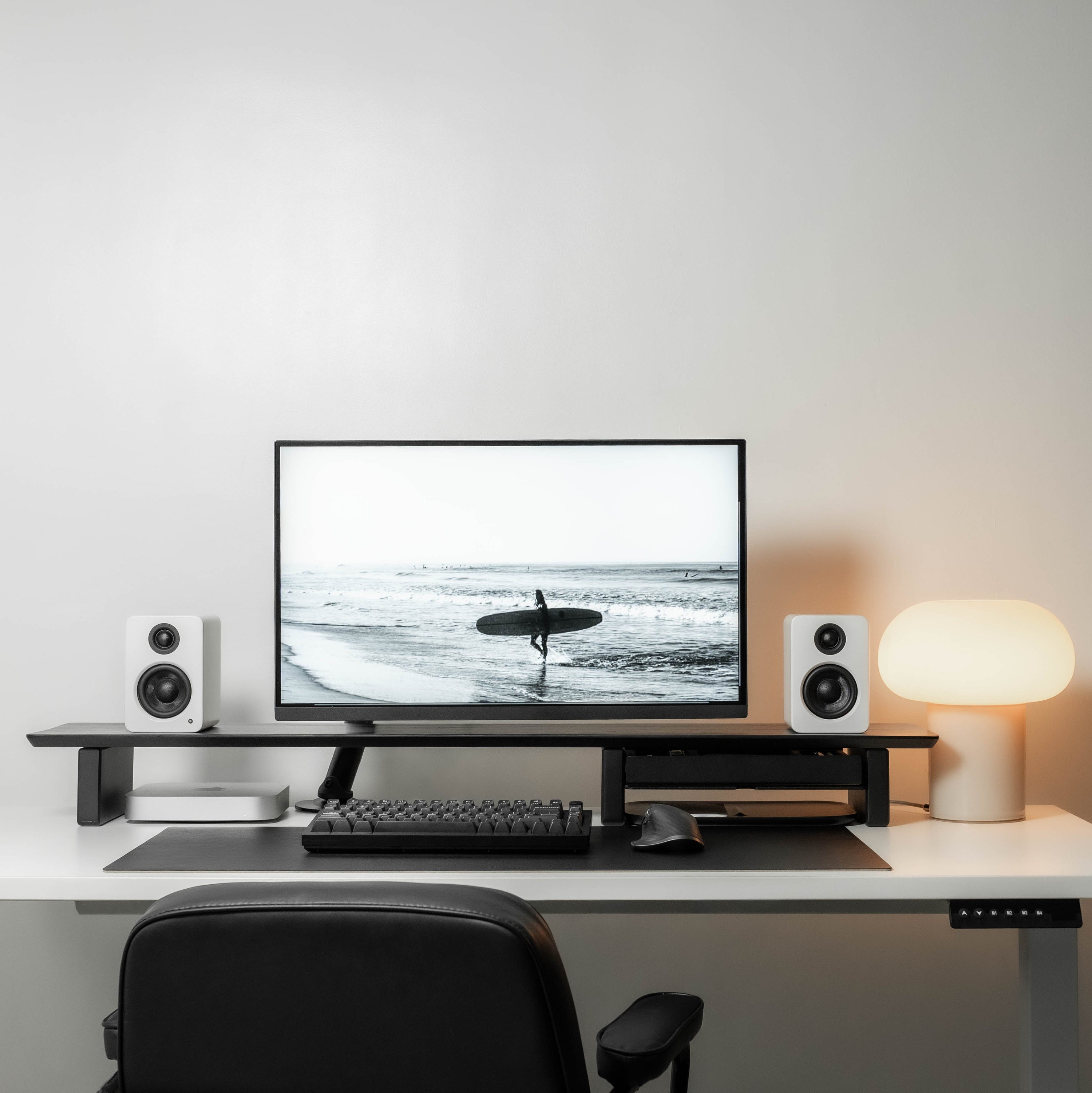 Desk Shelf for Monitor Stand in Black Wood Grovemade Alternative