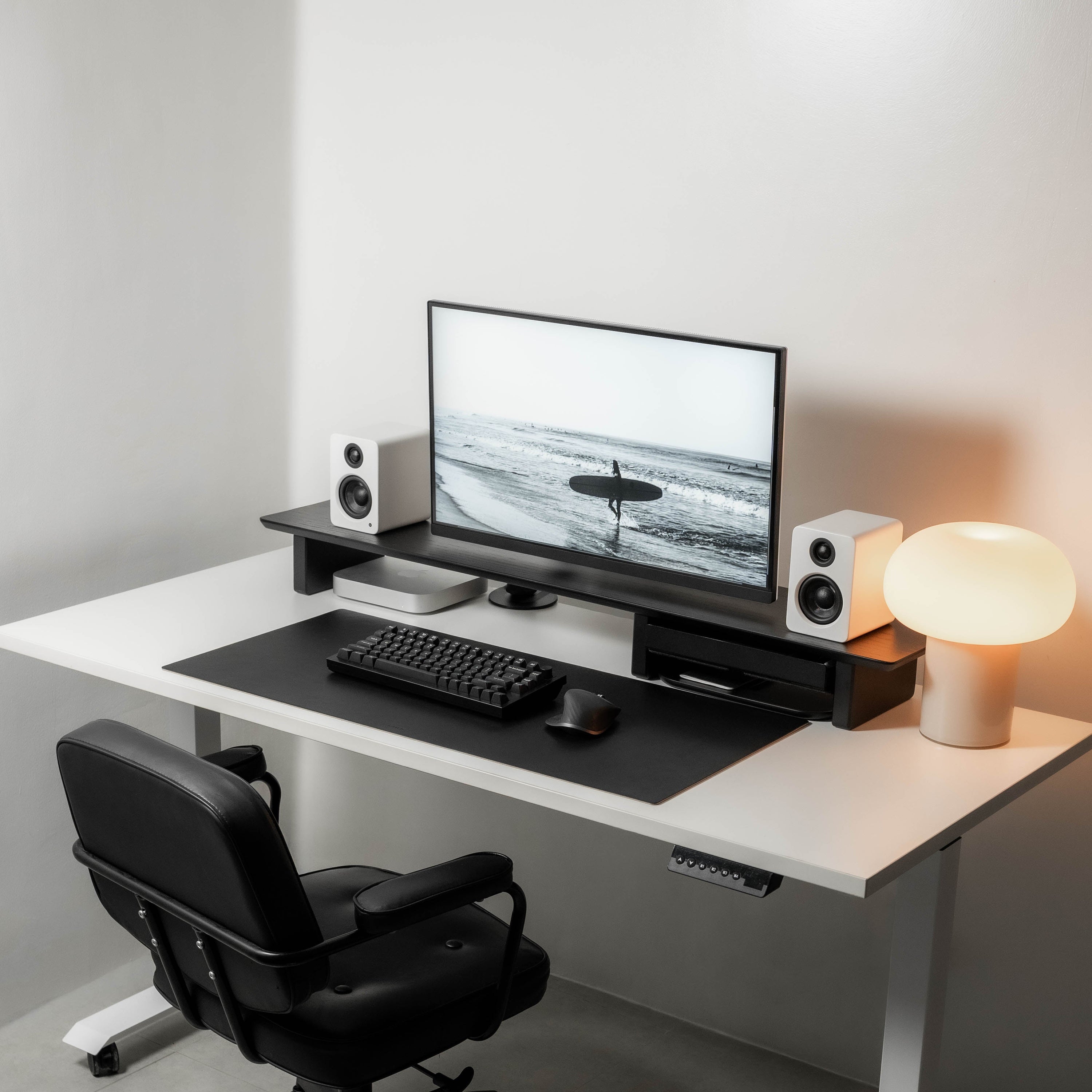 Desk Shelf for Monitor Stand in Black Wood Grovemade Alternative