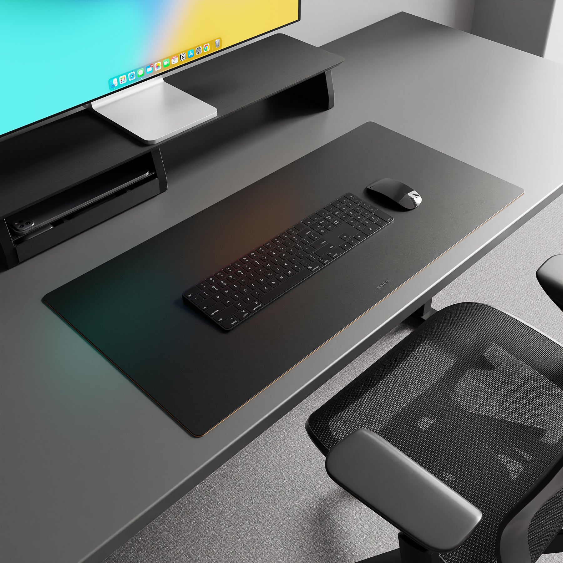 Leather Desk Mat Black Genuine Full Grain Leather Pad Grovemade Alternative