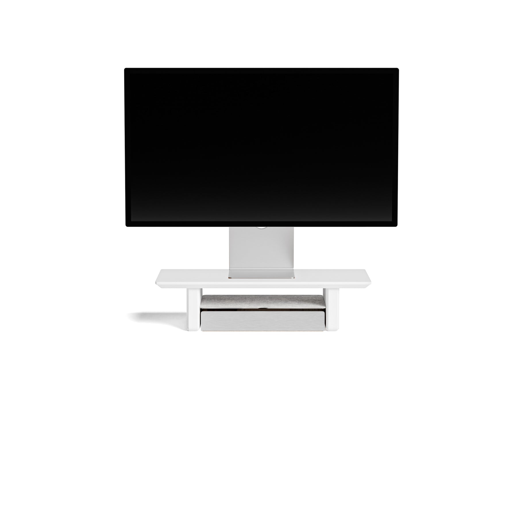 Desk Shelf White Setup Cockpit Dual Monitor Stand Grovemade Balolo ...