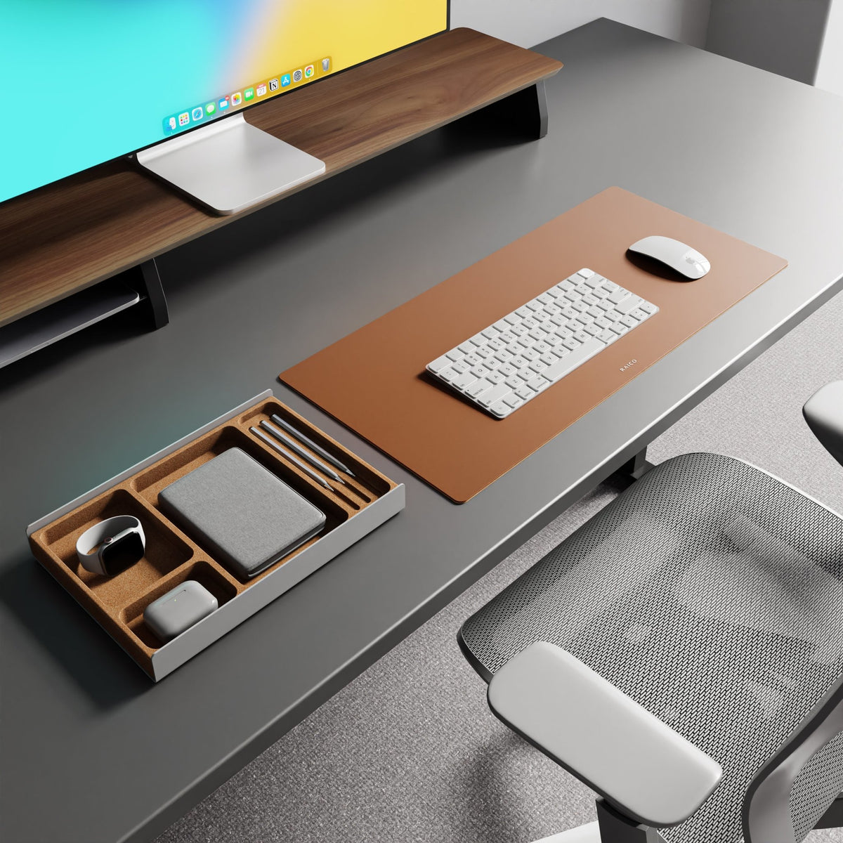 Desk Tray Organiser Drawer with Cork Compartments
