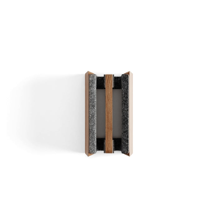 Vertical Laptop Stand Dual Clamshell Holder for Macbook | Walnut Wood