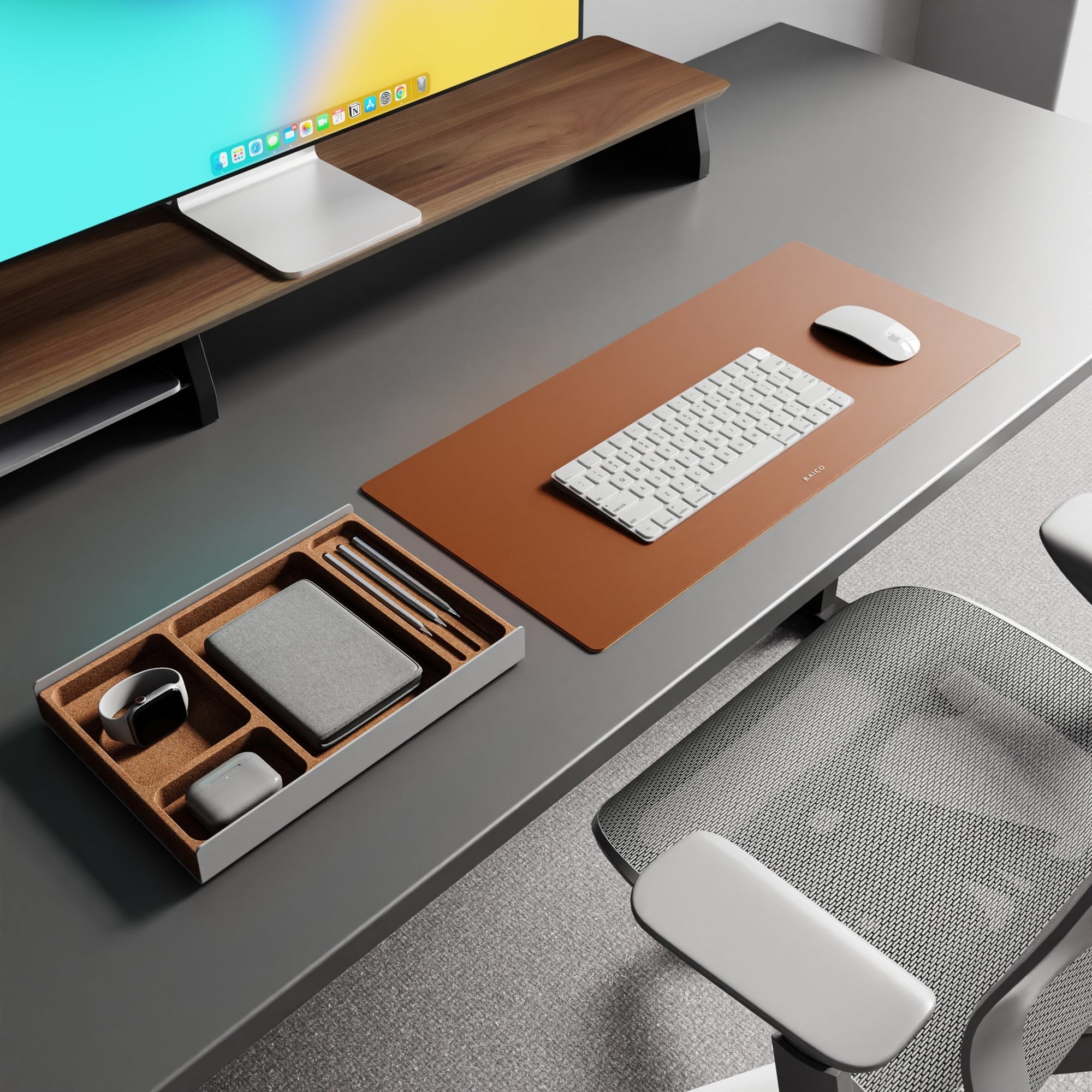 Leather Desk Mat Tan Brown Genuine Italian Leather Desk Pad Grovemade ...